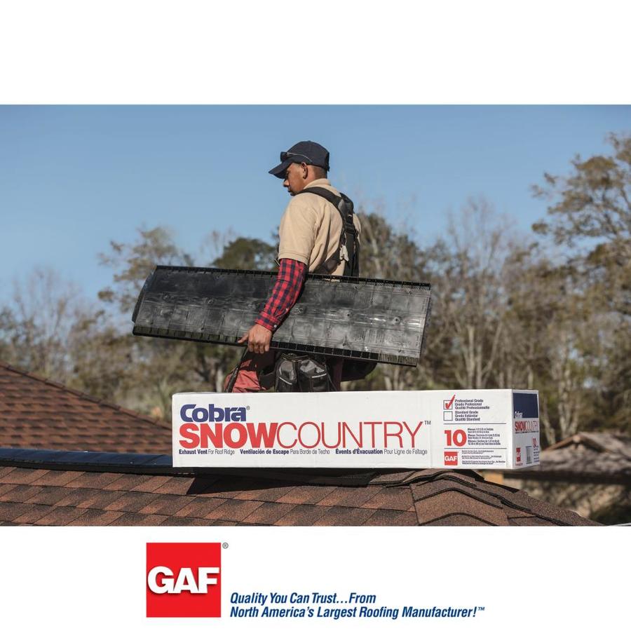 GAF Cobra Snow Country 13.7-in x 48-in Black Plastic Stick Roof Ridge ...
