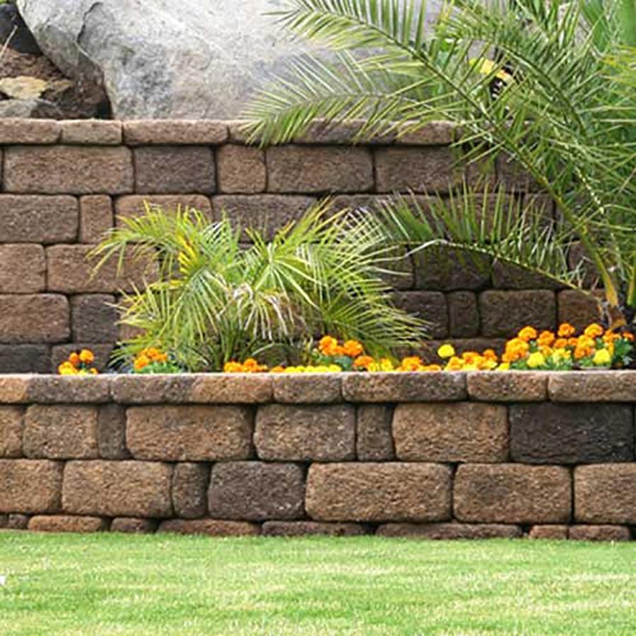 Country Manor Antiqued tan charcoal blend Retaining Wall Cap (Common: 3 ...